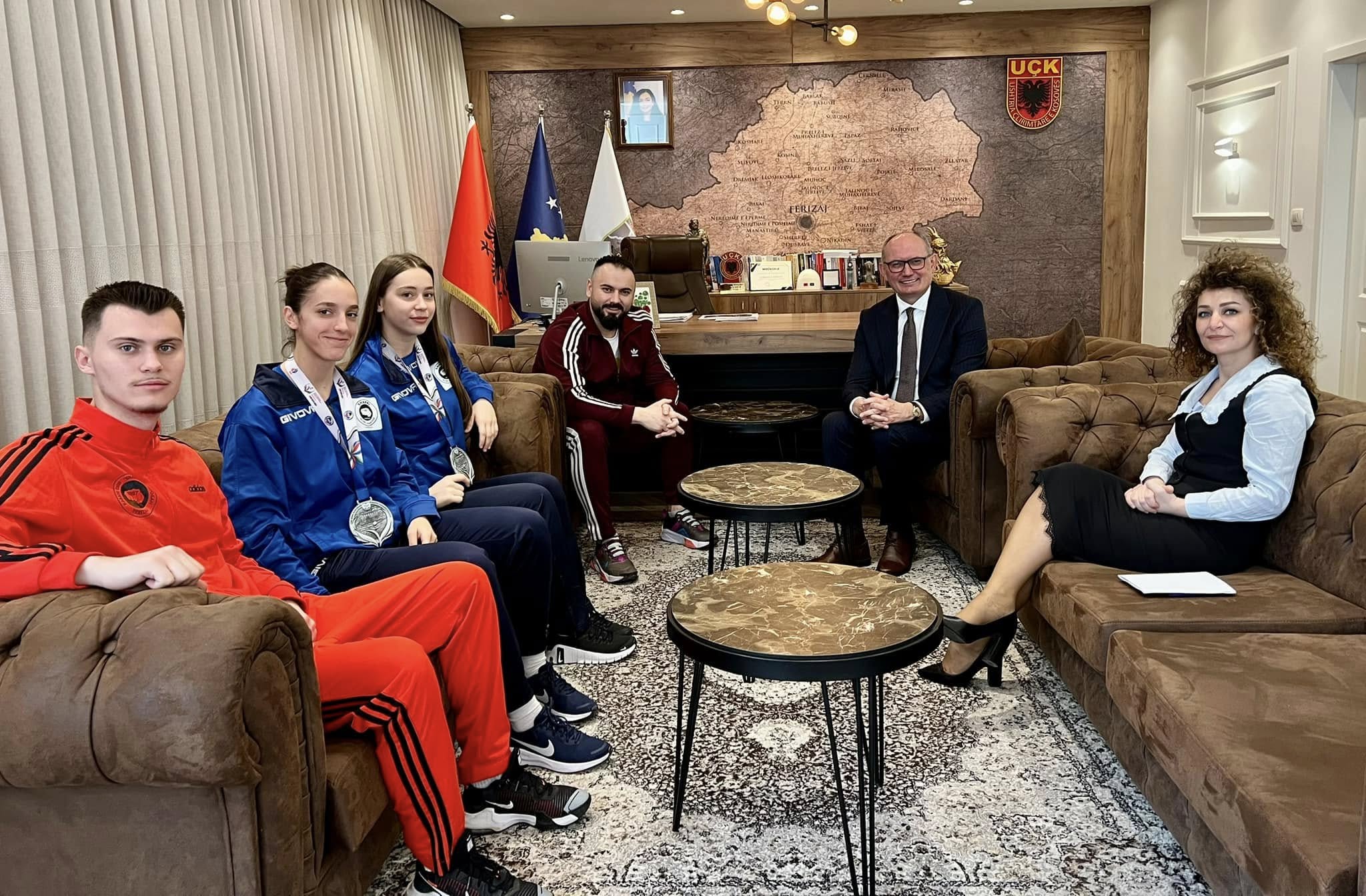 Kryertari Aliu mirëpriti në takim nënkampionet evropiane në karate ...