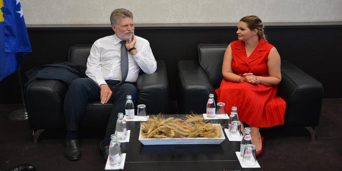 Ministrja Zivic takoi zëvendësambasadorin e Gjermanisë, Jan Akselom ...